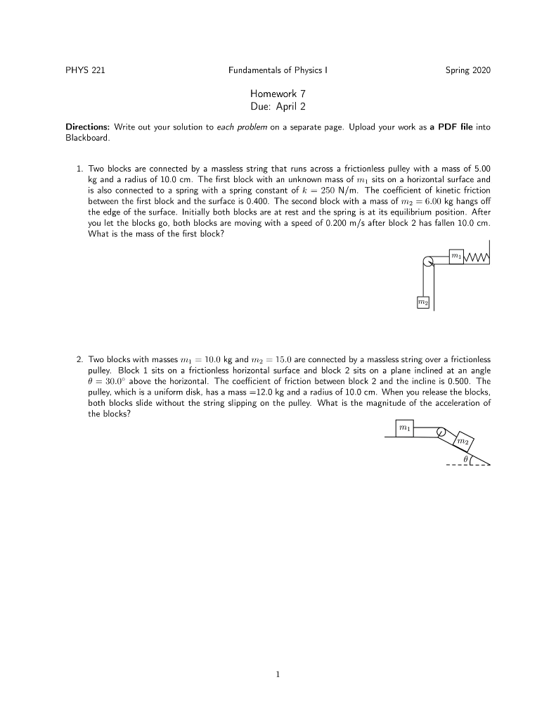 Solved PHYS 221 Fundamentals of Physics Spring 2020 Homework | Chegg.com