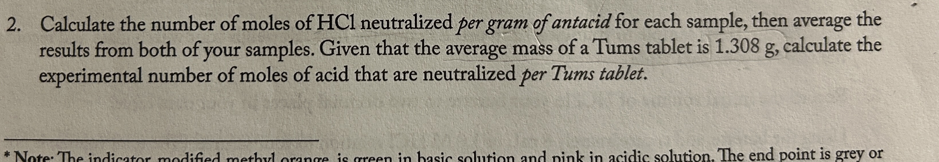 Solved Calculate the number of moles of HCl neutralized per | Chegg.com