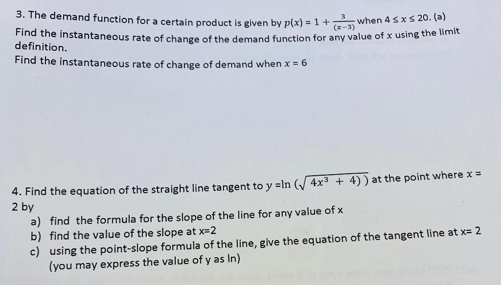 Solved 3. The demand function for a certain product is given | Chegg.com