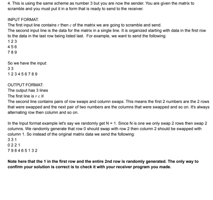 Solved 3. You and a friend want to send matrix data | Chegg.com