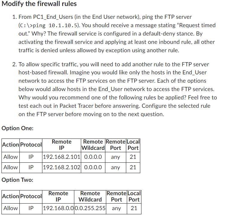 Solved In the Services tab of the FTP_Server_Public, ensure | Chegg.com