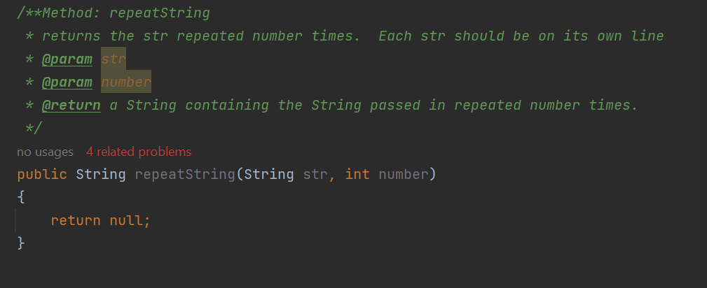 Solved /**Method: repeatString * returns the str repeated | Chegg.com
