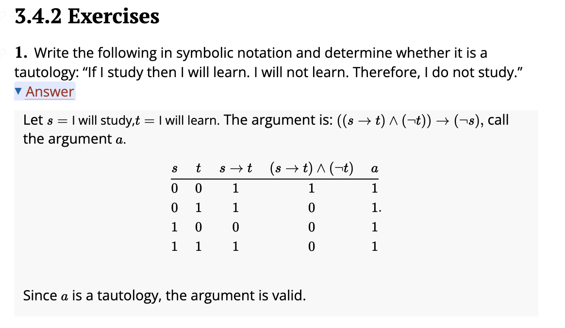 Solved 3.4.2 Exercises 1. Write the following in symbolic | Chegg.com