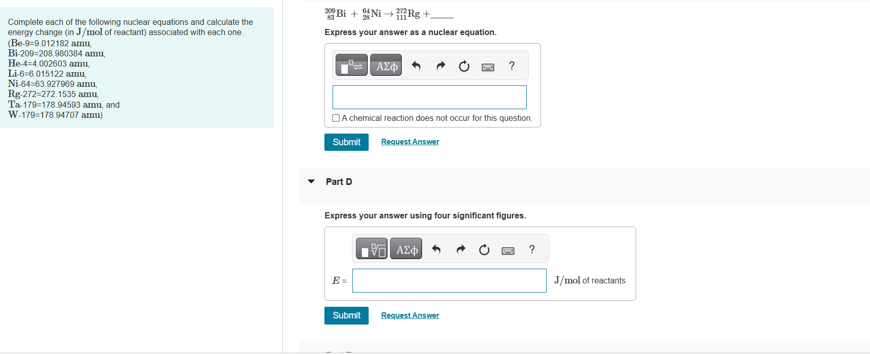 Complete each of the following nuclear equations and | Chegg.com