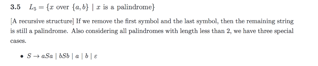 Solved 3.5 Ls -z over (a b) z is a palindrome) A recursive | Chegg.com