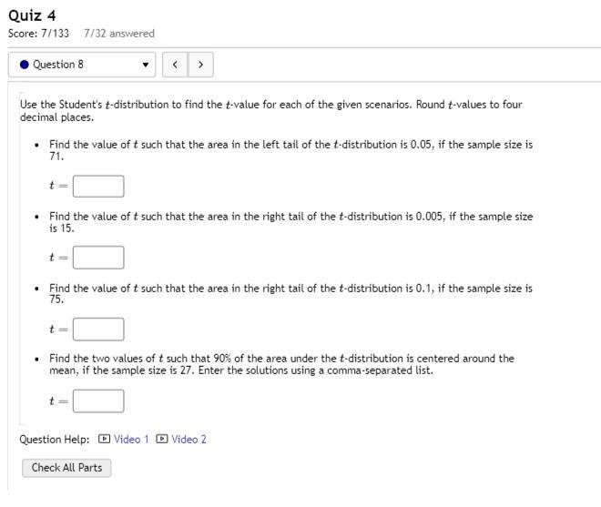 Solved Use the Student's t-distribution to find the t-value | Chegg.com