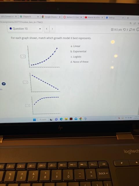 Solved For each gragh shown, match which growth model it | Chegg.com