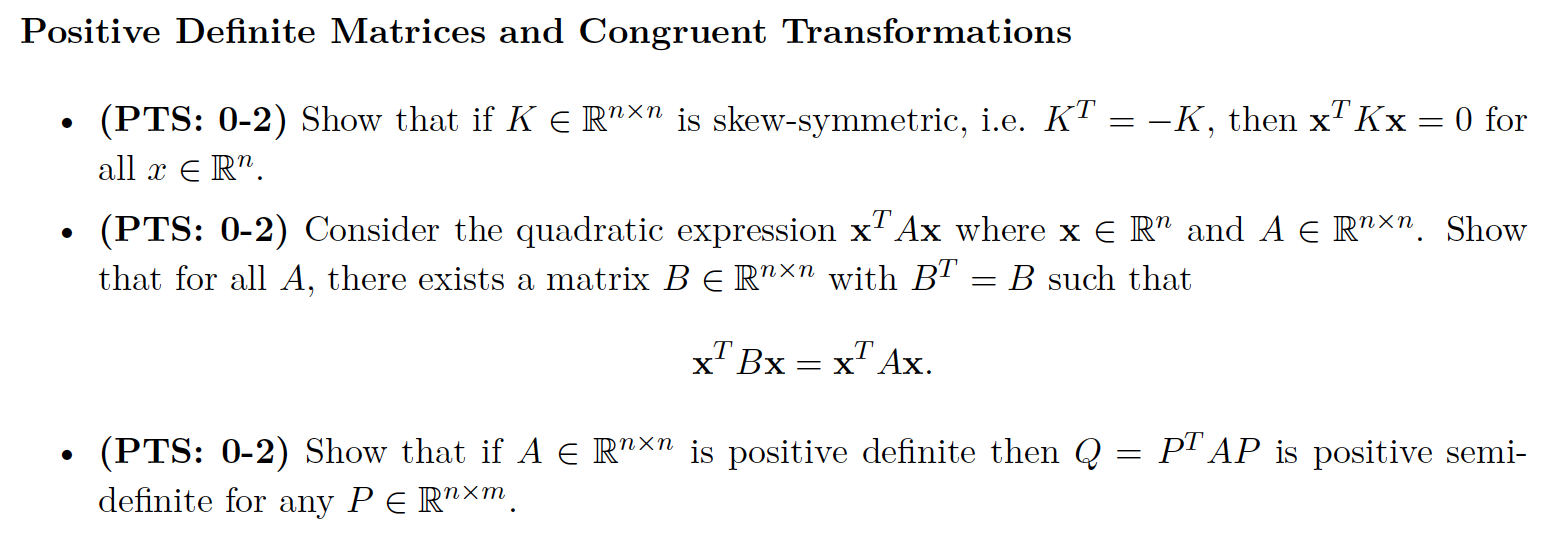 Solved Positive Definite Matrices and Congruent | Chegg.com