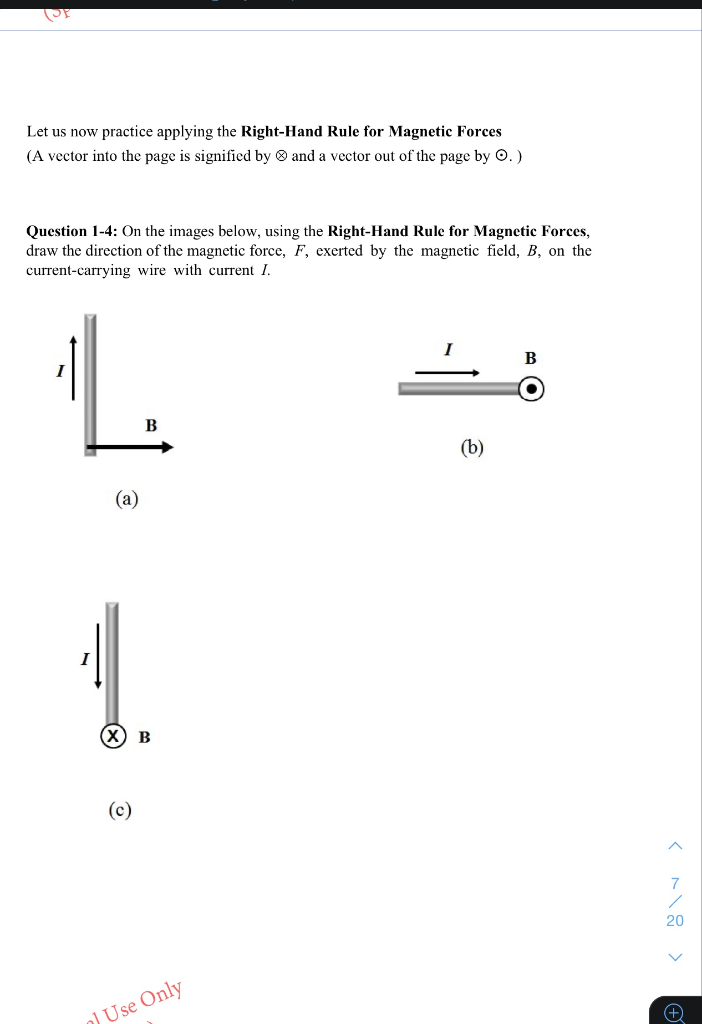 Solved Let us now practice applying the Right-Hand Rule for | Chegg.com