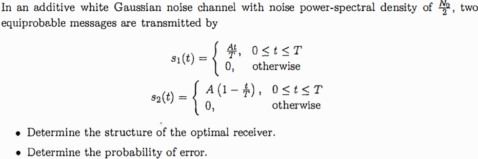 Solved In an additive white Gaussian noise channel with | Chegg.com