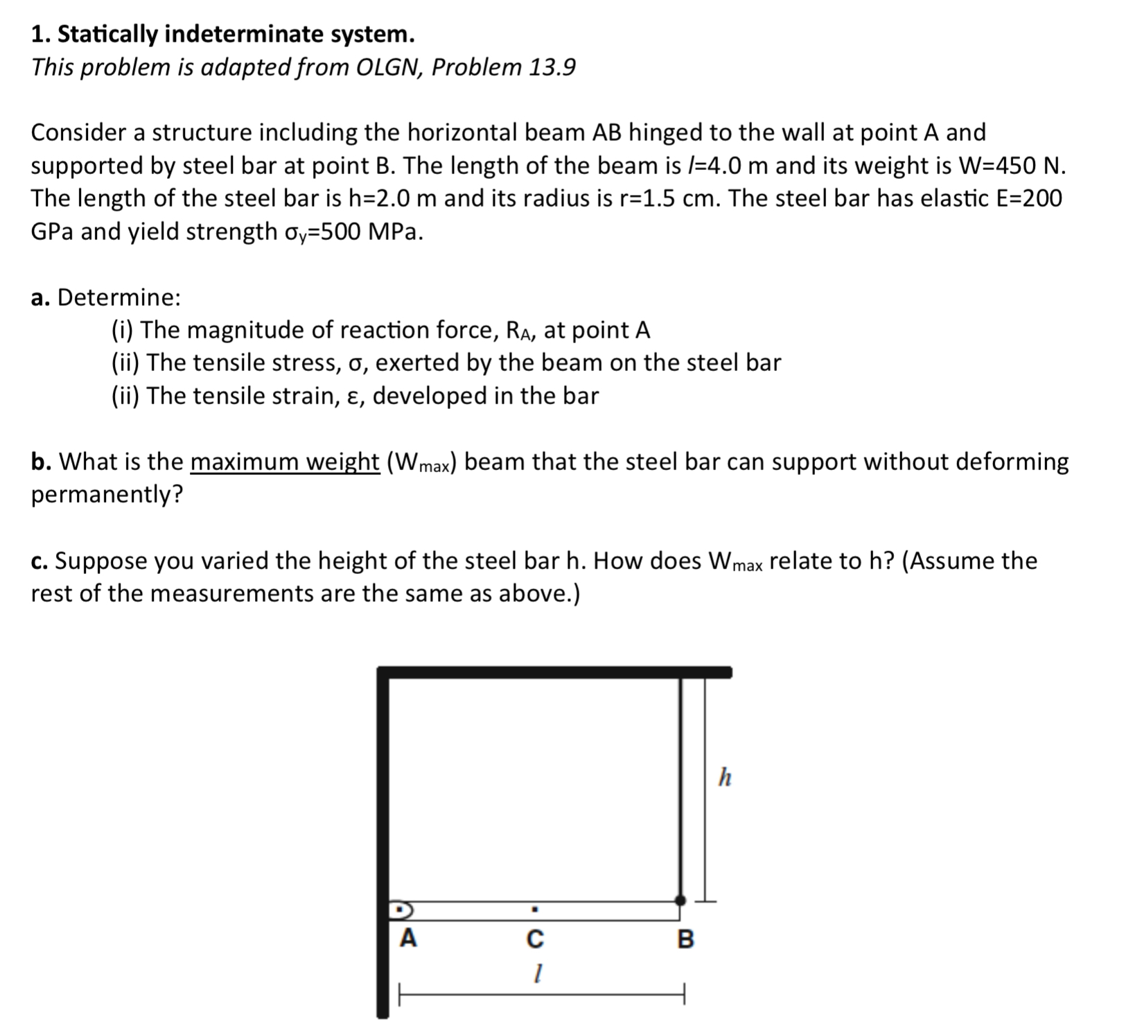Solved Statically indeterminate system.This problem is | Chegg.com