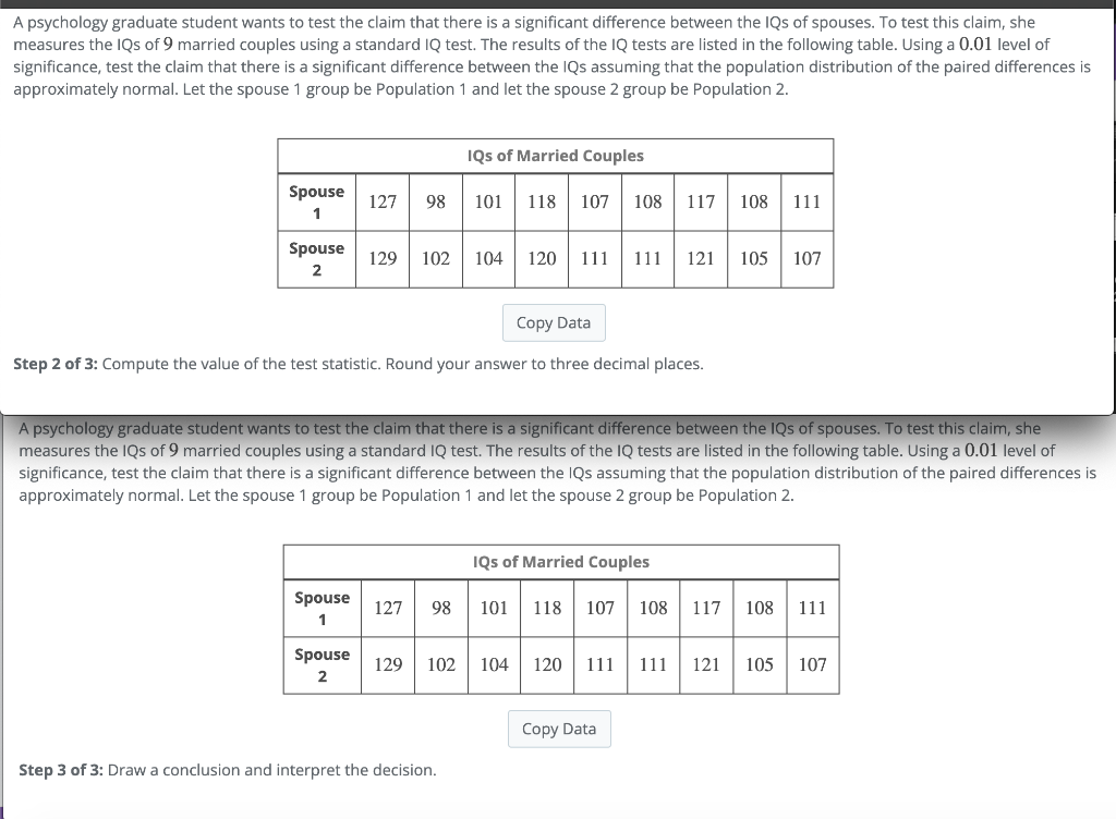 Solved A psychology graduate student wants to test the claim | Chegg.com