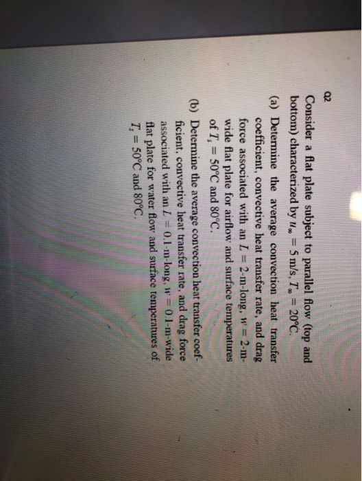 Solved 02 Consider a flat plate subject to parallel flow | Chegg.com