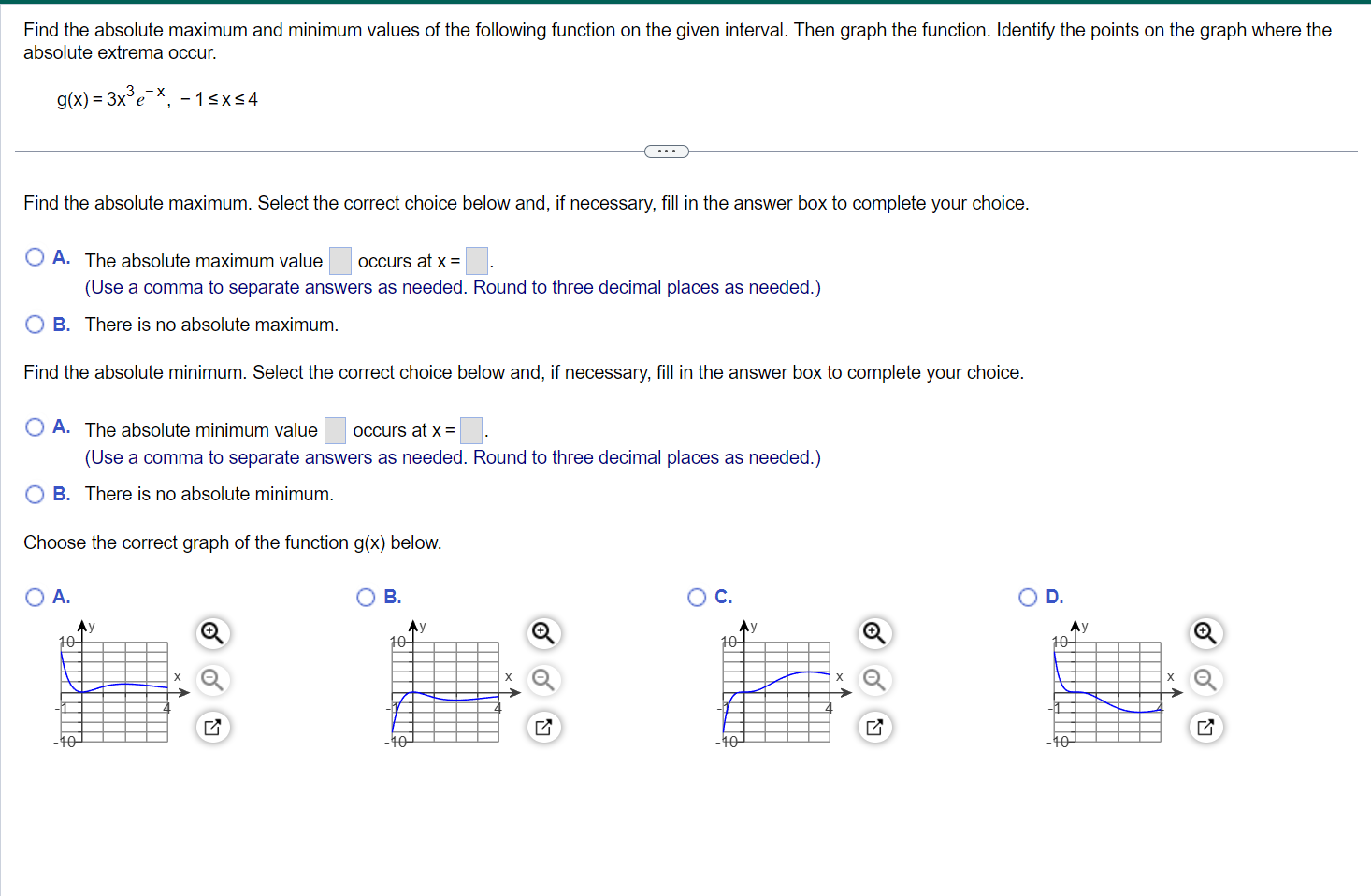 Solved Find the absolute maximum and minimum values of the | Chegg.com