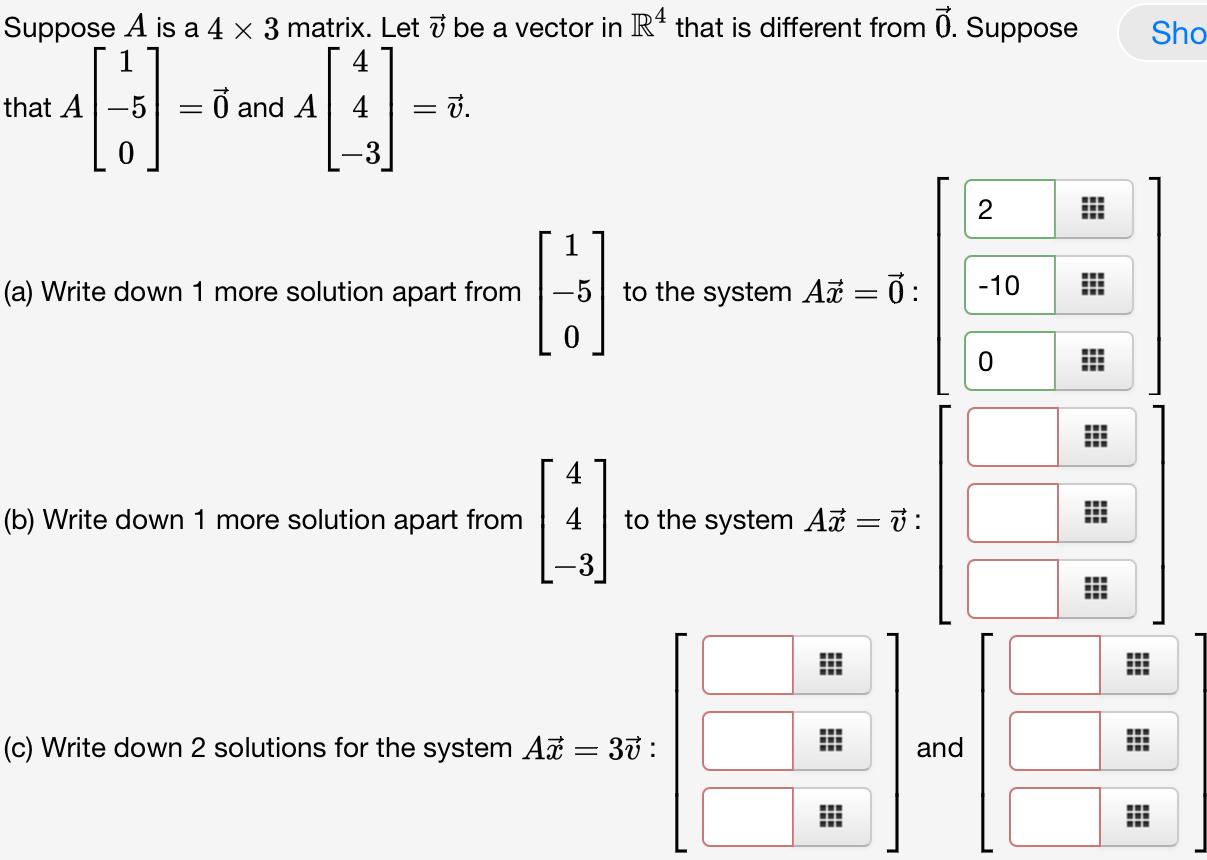 Solved Suppose A is a 4×3 matrix. Let v be a vector in R4 | Chegg.com