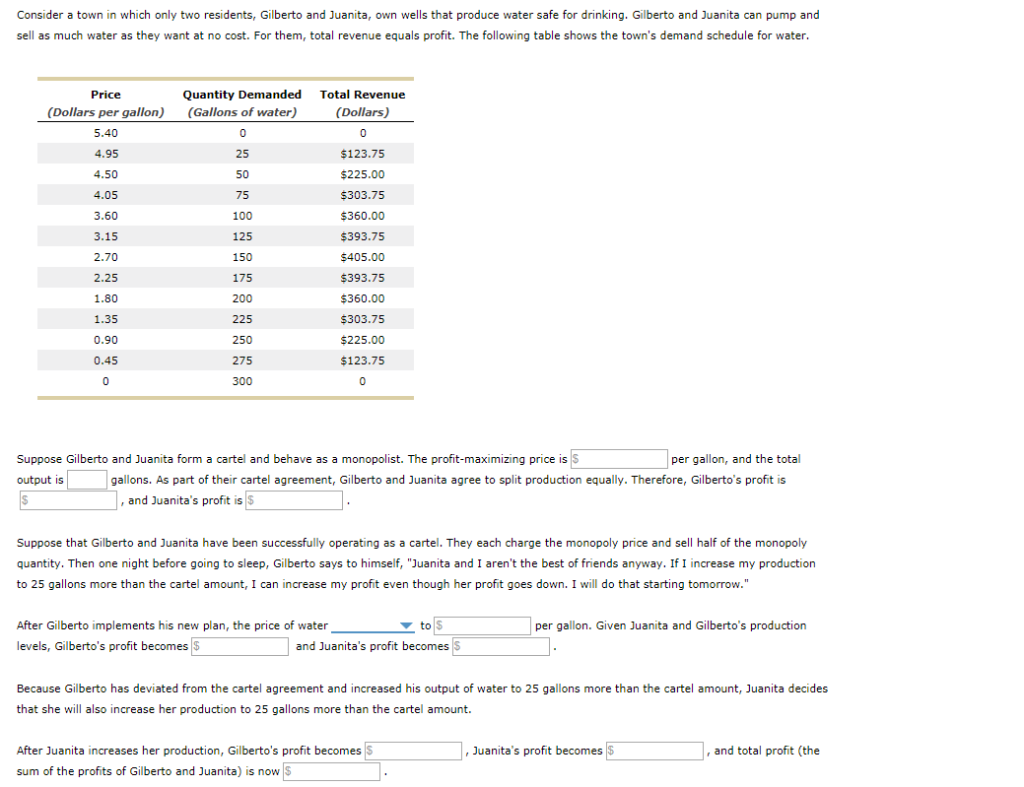 Solved Consider a town in which only two residents, Gilberto | Chegg.com
