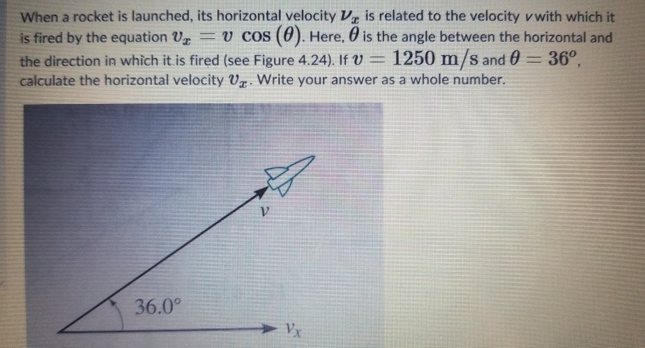 Solved When a rocket is launched, its horizontal velocity V | Chegg.com