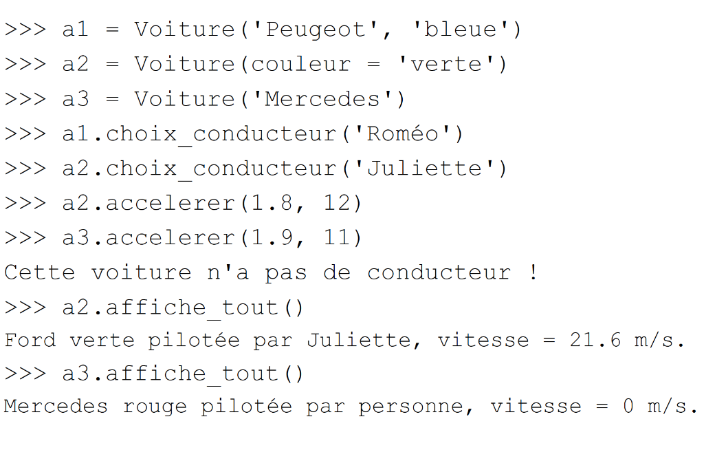 Solved Define a class Car that makes it possible to | Chegg.com