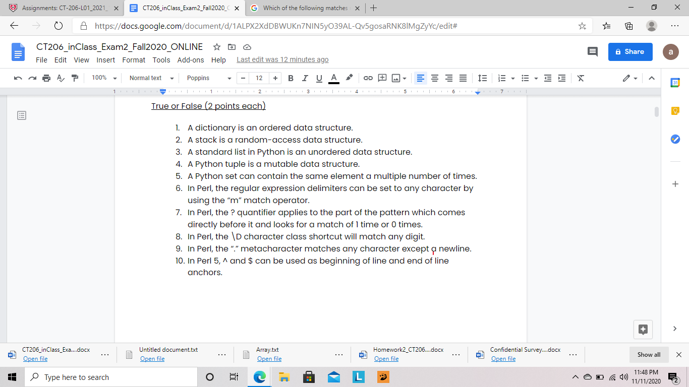 Solved Assignments: CT-206-L01_2021 X | Chegg.com