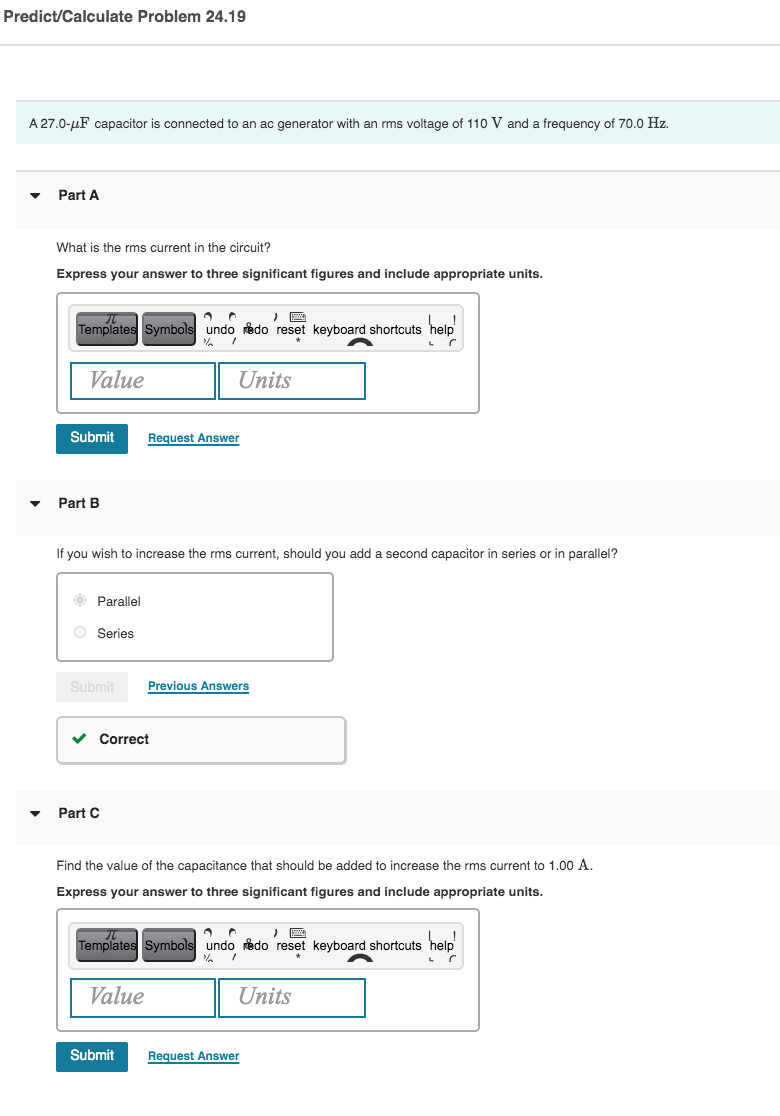 Solved Predict/Calculate Problem 24.19 A 27.0-uF capacitor | Chegg.com