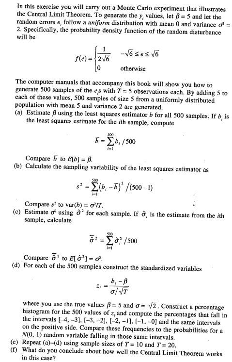 Solved In this exercise you will carry out a Monte Carlo | Chegg.com
