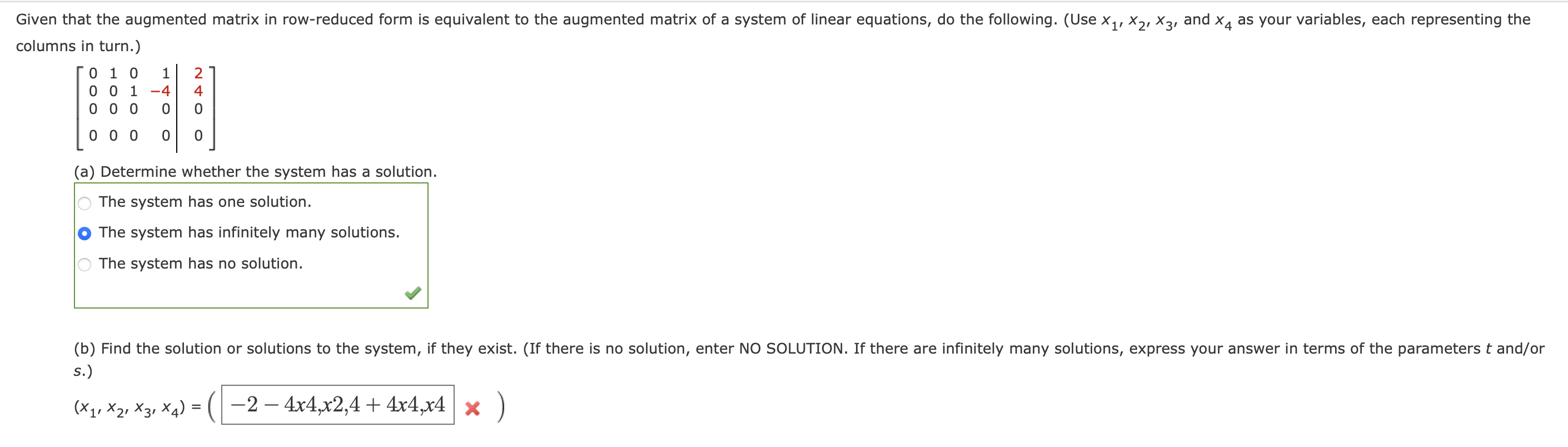 Solved columns in turn.) ⎣⎡0000100001001−4002400⎦⎤ (a) | Chegg.com