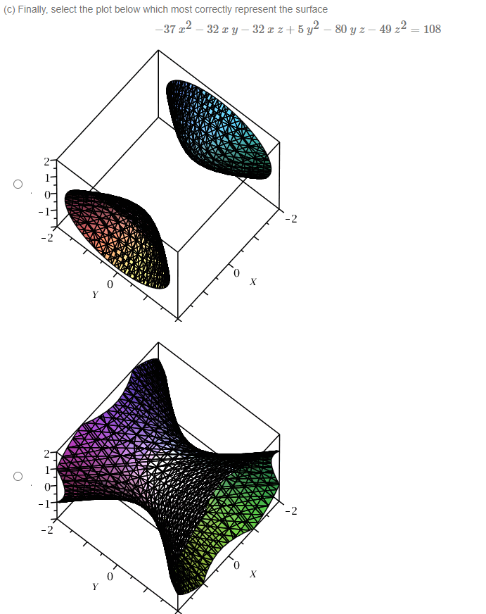 Solved This is a three-part question. Consider the quadric | Chegg.com