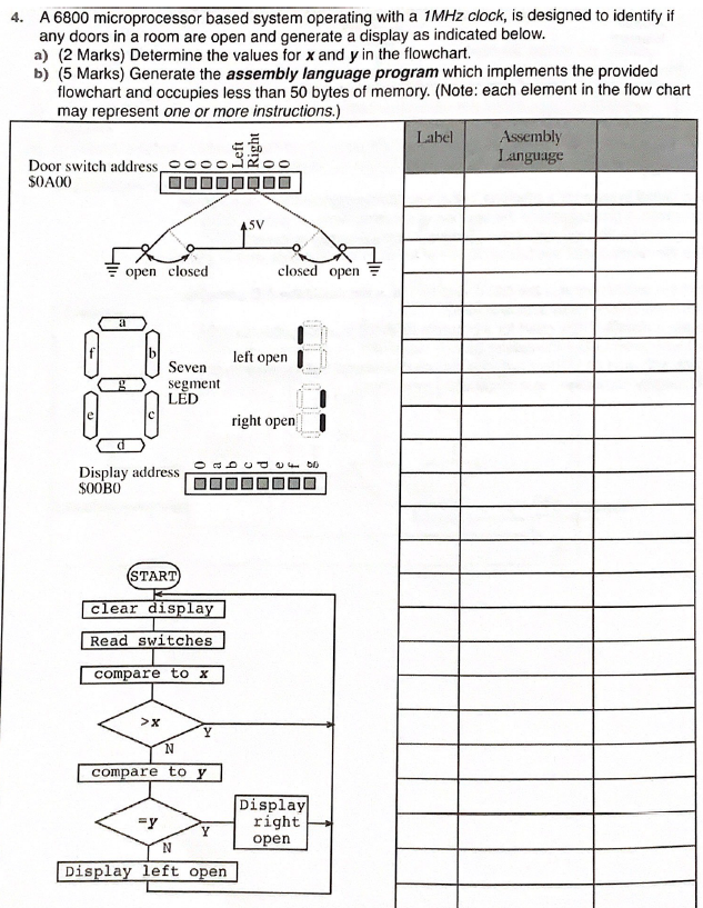 Solved A 6800 ﻿microprocessor based system operating with a | Chegg.com