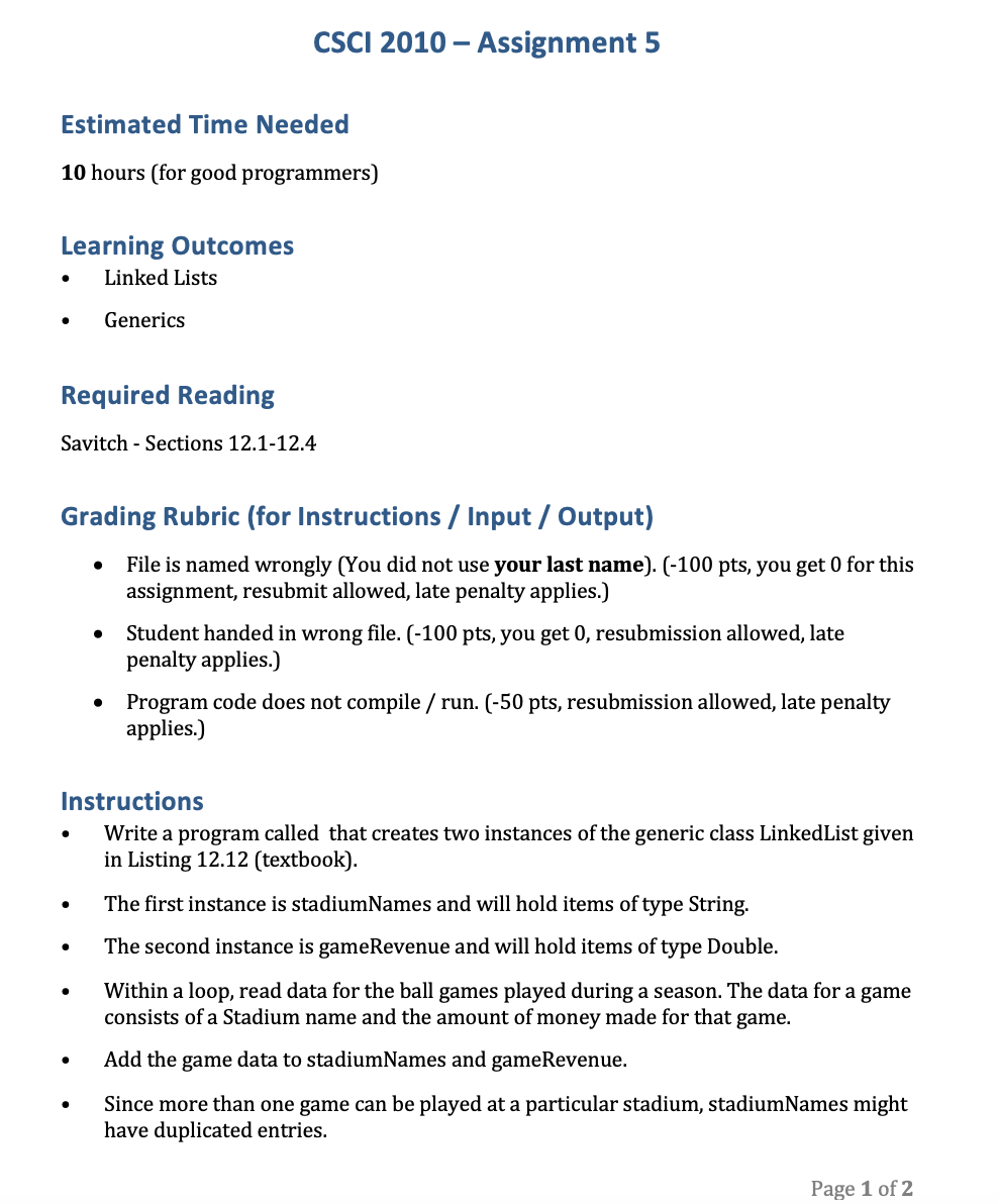 Solved Cscl 2010 Assignment 5 Estimated Time Needed 10 