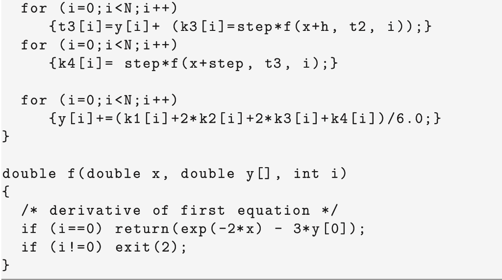 Solved void runge4(double x, double y [], double step) \{ | Chegg.com