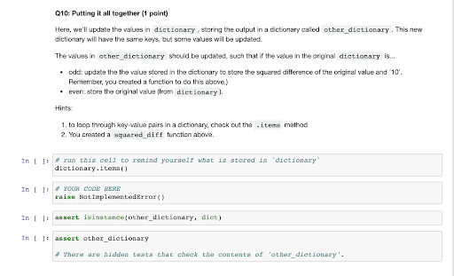 Solved Q10: Putting it all together (1 point) Here, we'll | Chegg.com