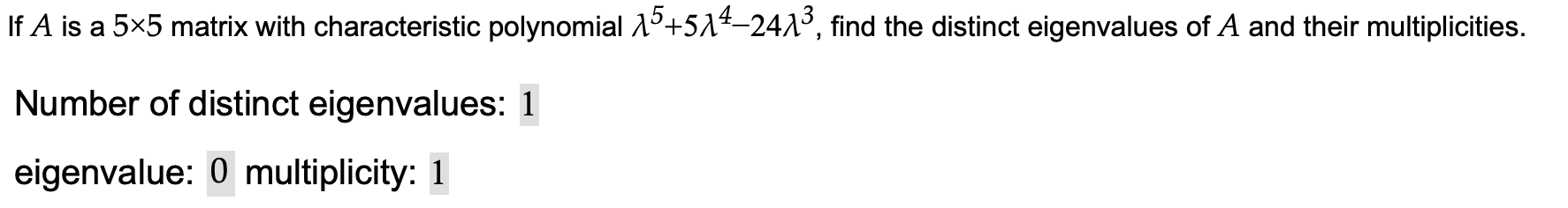 Solved If A is a 5x5 matrix with characteristic polynomial | Chegg.com