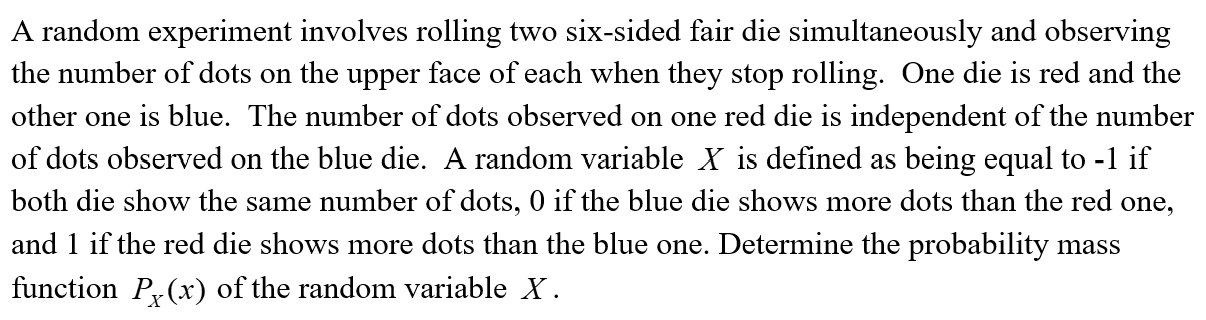 Solved A random experiment involves rolling two six-sided | Chegg.com