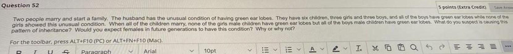 Solved pattern of inheritance? Would you expect females in | Chegg.com