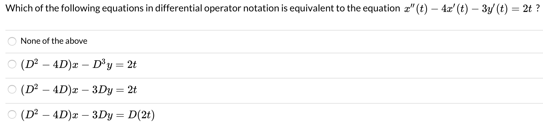 Solved Which of the following equations in differential | Chegg.com
