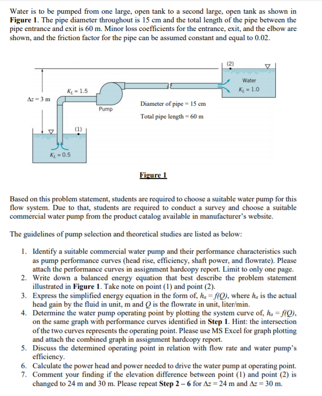 Solved Water is to be pumped from one large, open tank to a | Chegg.com
