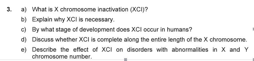 Solved a) What is X chromosome inactivation (XCI)? b) | Chegg.com