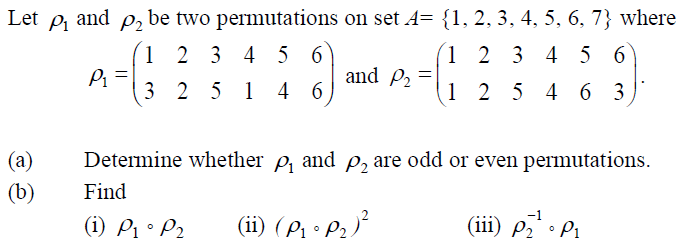 Solved Let P1 Pi and P2 be two permutations on set A= {1, 2, | Chegg.com
