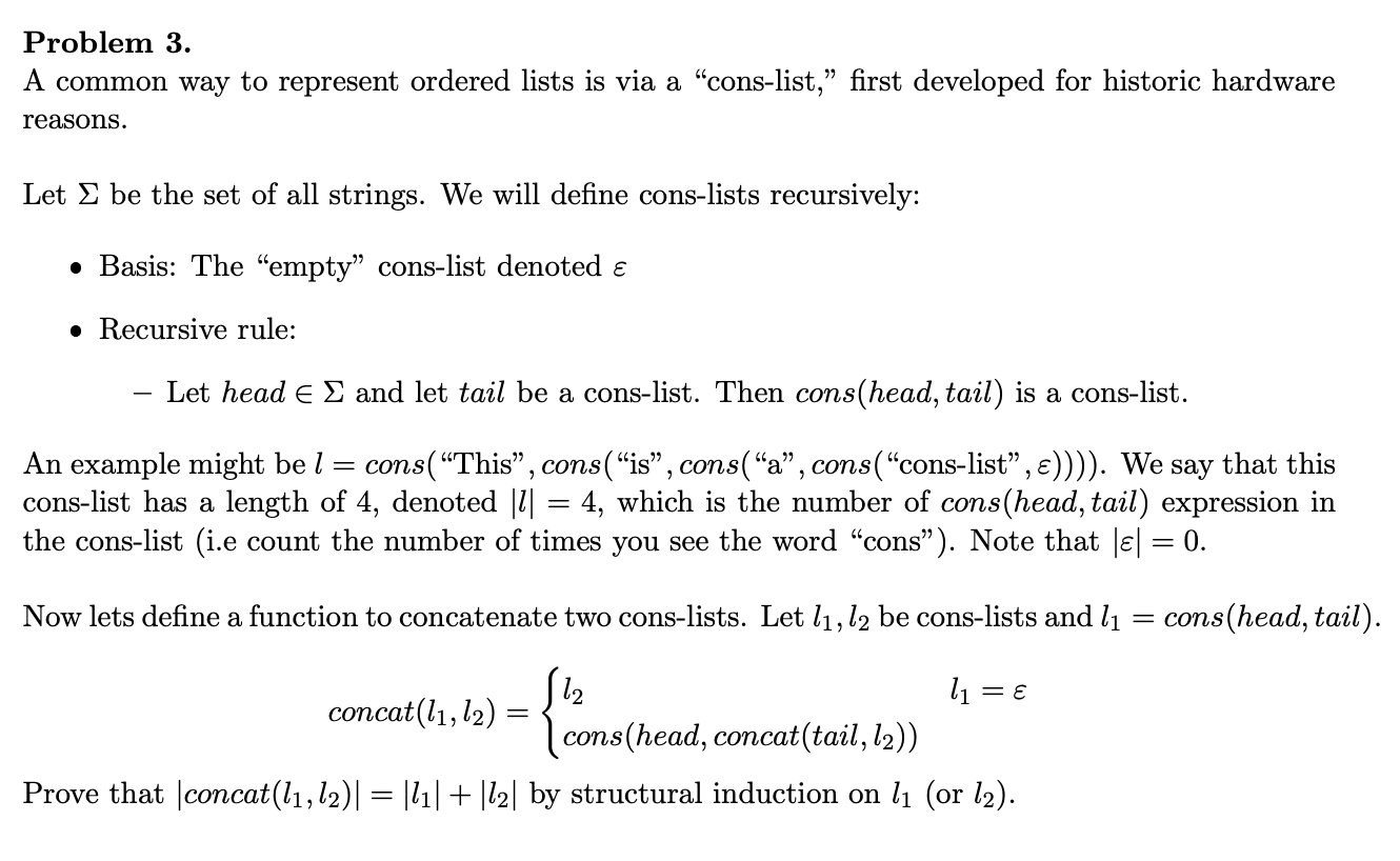 Solved Problem 3. A common way to represent ordered lists is | Chegg.com