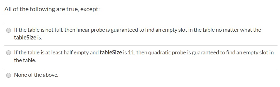 Solved Assume linear probing with table Size of 11. Insert | Chegg.com