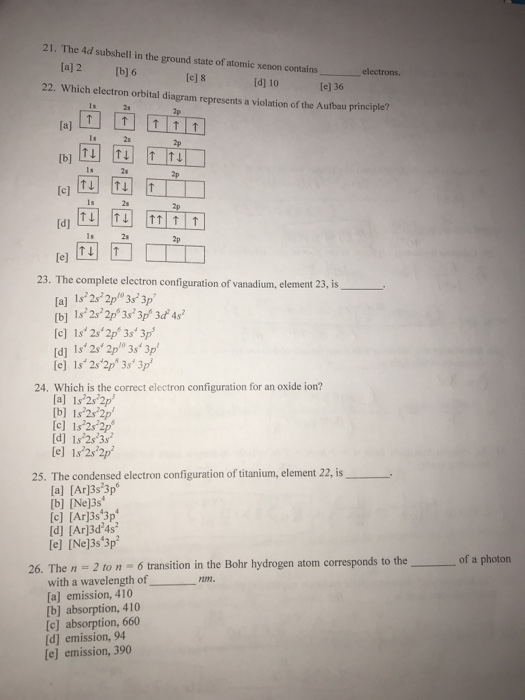 Solved 21. The 4d subshell in the ground state of atomic | Chegg.com