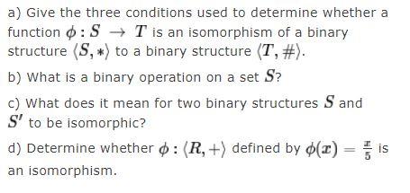 Solved a) Give the three conditions used to determine | Chegg.com