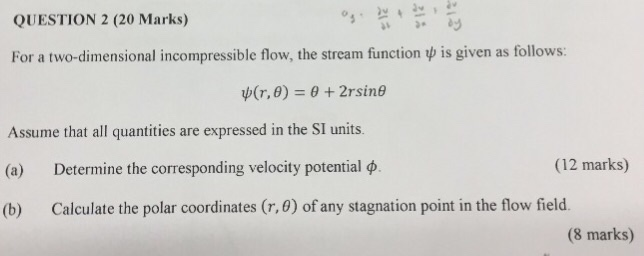 Solved QUESTION 2 (20 Marks) For a two-dimensional | Chegg.com