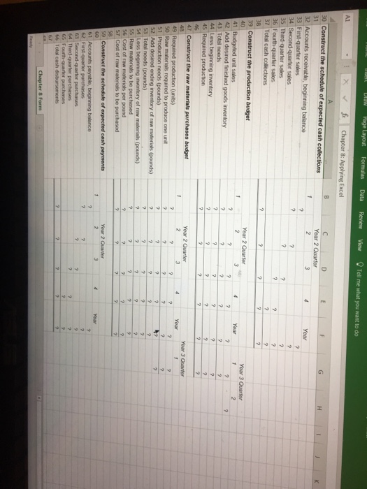 1 Required information Chapter 8: Applying Excel | Chegg.com