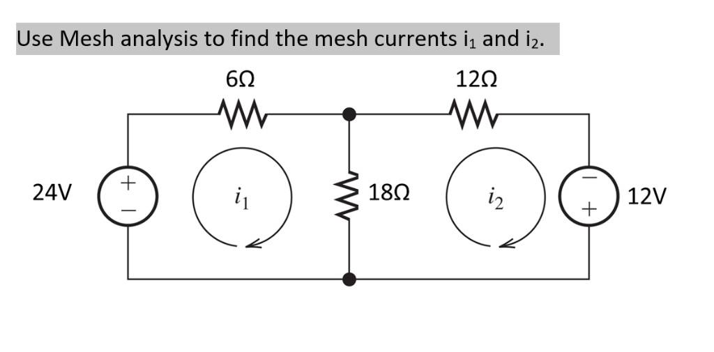 Solved Use Mesh analysis to find the mesh currents i1 and | Chegg.com