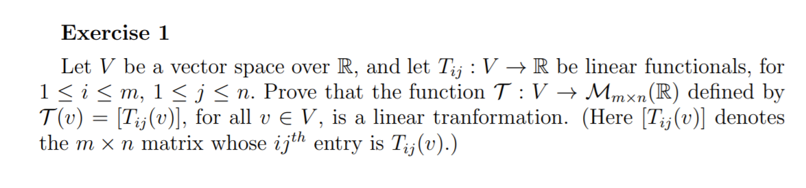 Solved Exercise 1 Let V be a vector space over R, and let | Chegg.com