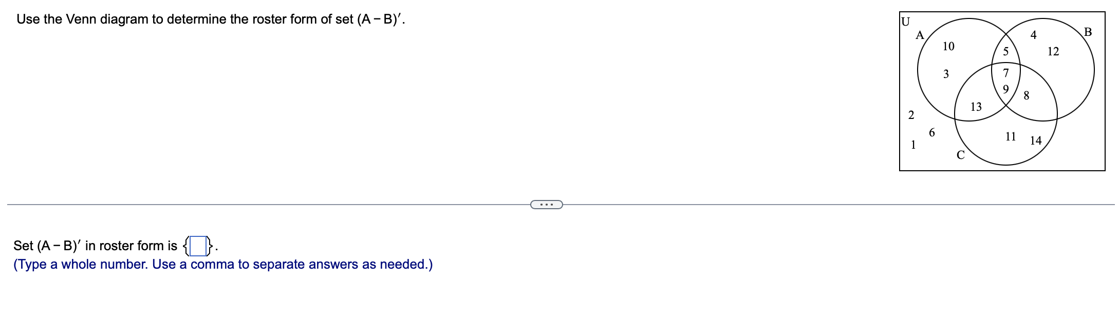 Solved Use the Venn diagram to determine the roster form of | Chegg.com