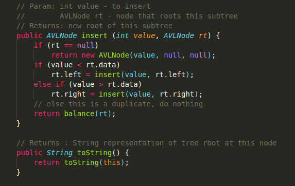 AVLNode.java: partial implementation of the AVLNode | Chegg.com