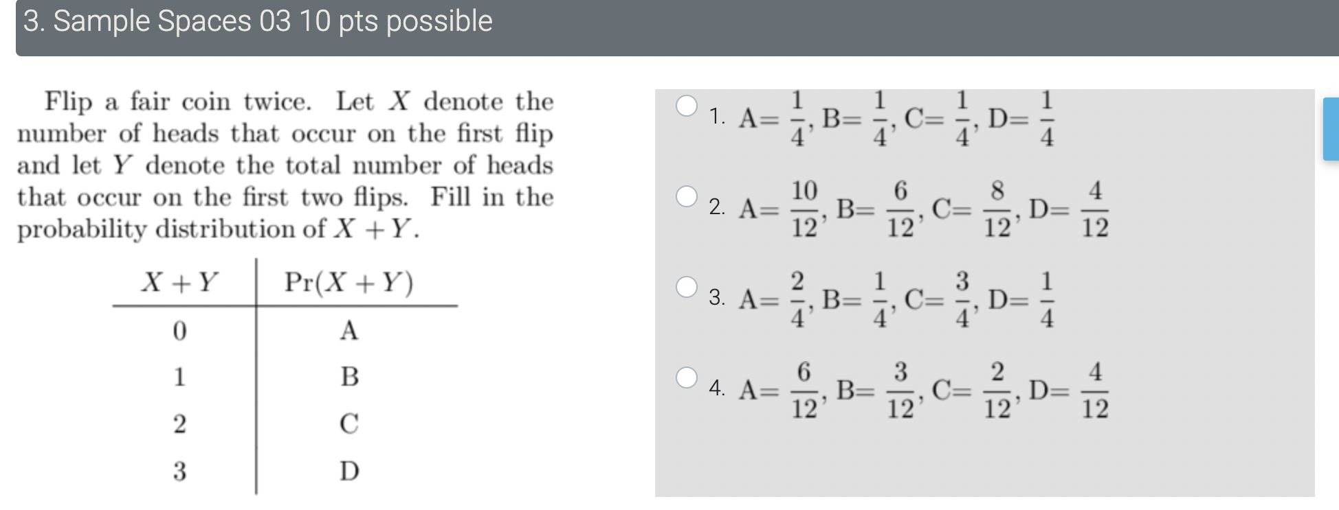 Solved Flip a fair coin twice. Let X denote the number of | Chegg.com