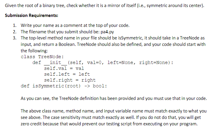 Solved en the root of a binary tree, check whether it is a | Chegg.com
